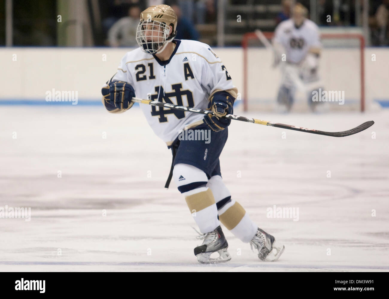 Notre Dame Center Kevin Deeth (21) in game action between the Notre ...