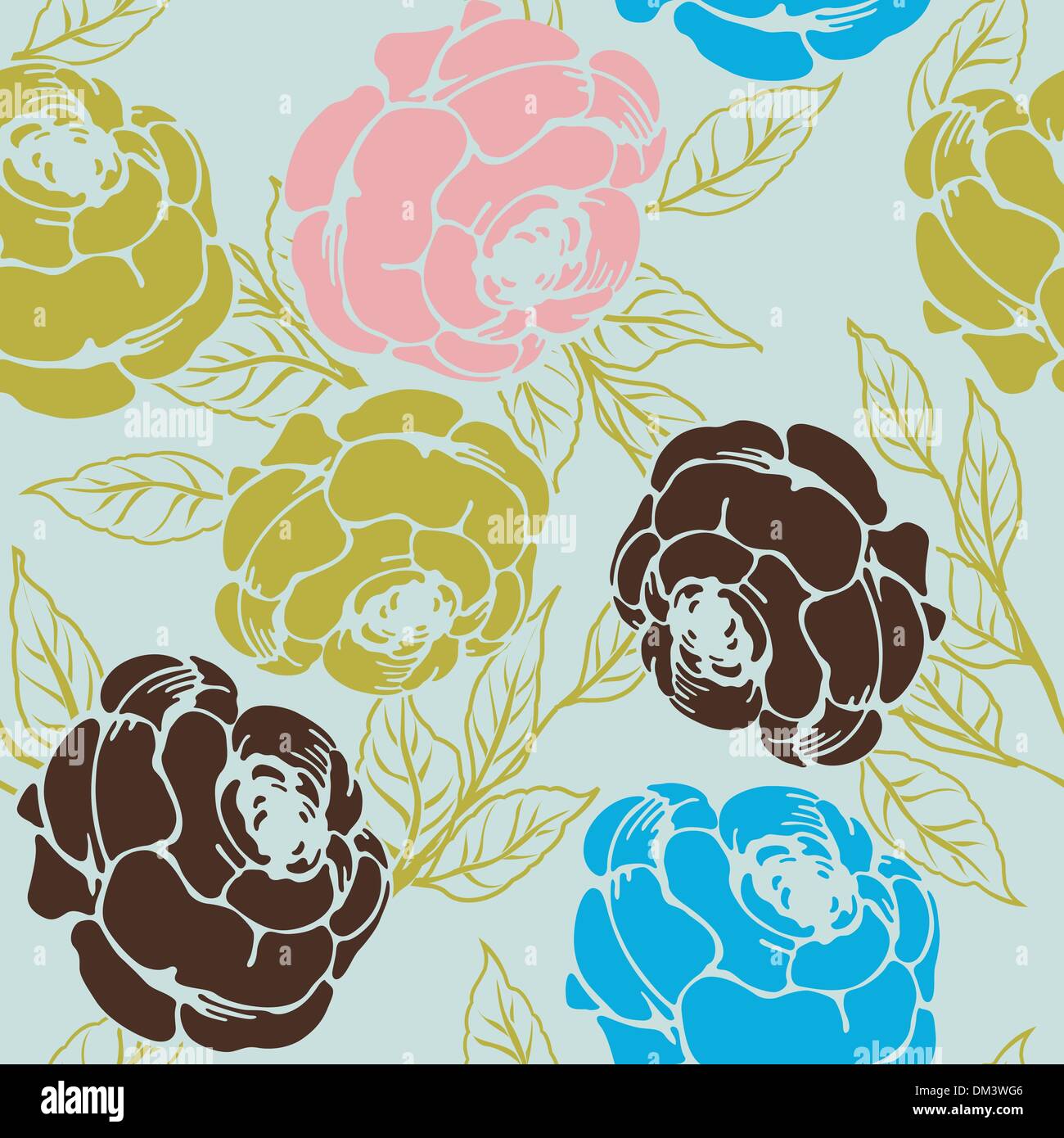 Vintage invitation card roses pattern Stock Vector Images - Alamy