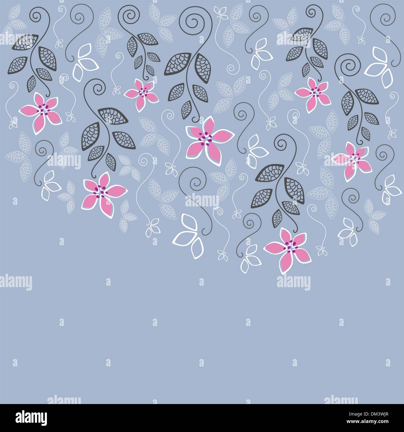 Pink flowers blue Stock Vector Images - Alamy