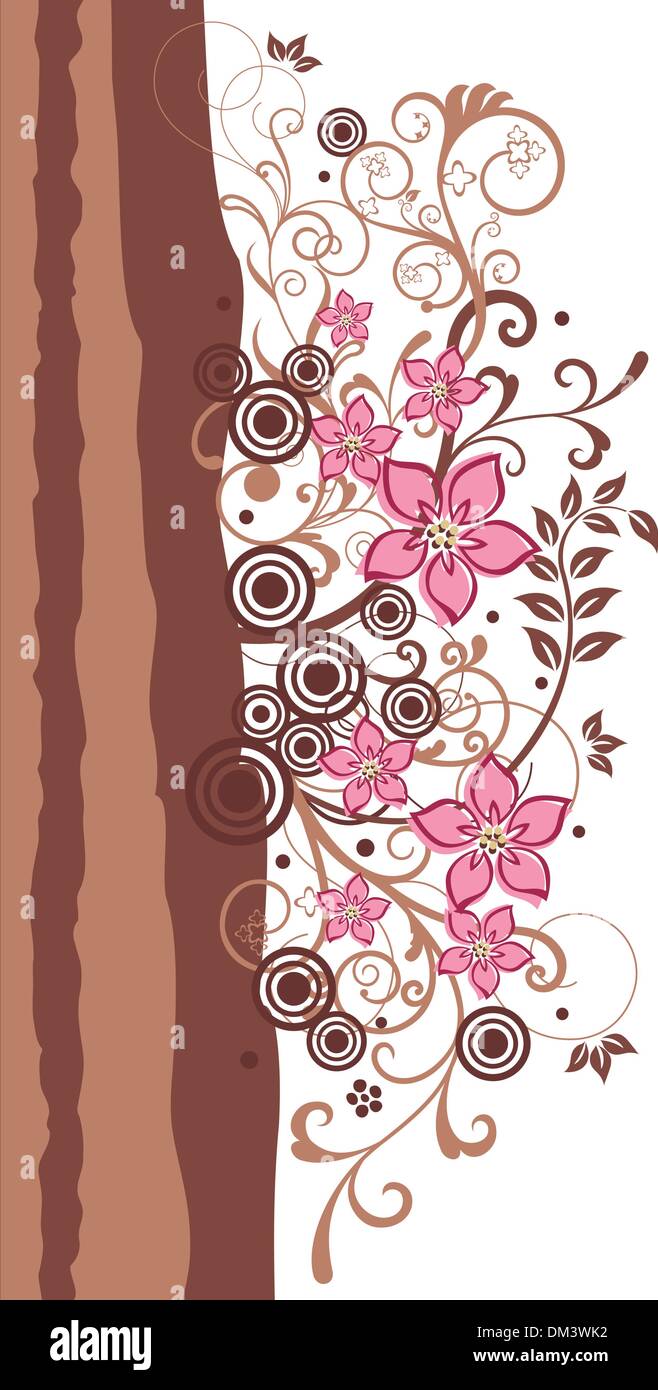 Brown and pink floral border Stock Vector Image & Art - Alamy
