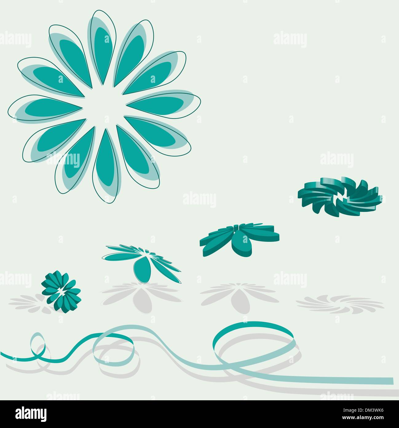 3d flying flowers in green hi-res stock photography and images - Alamy