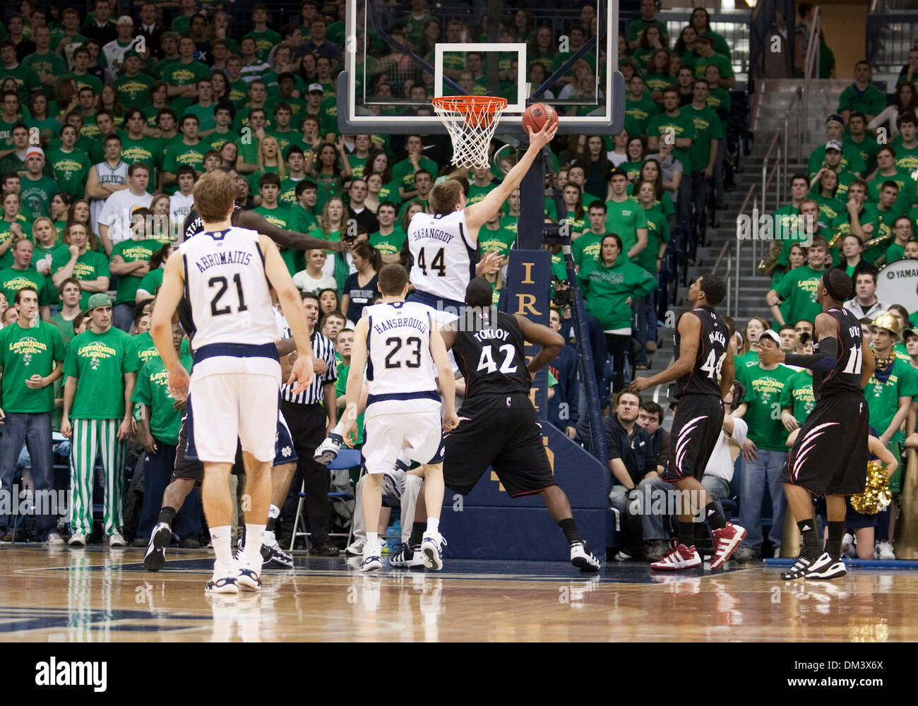 Notre Dame Forward Luke Harangody (44) in first half game action ...