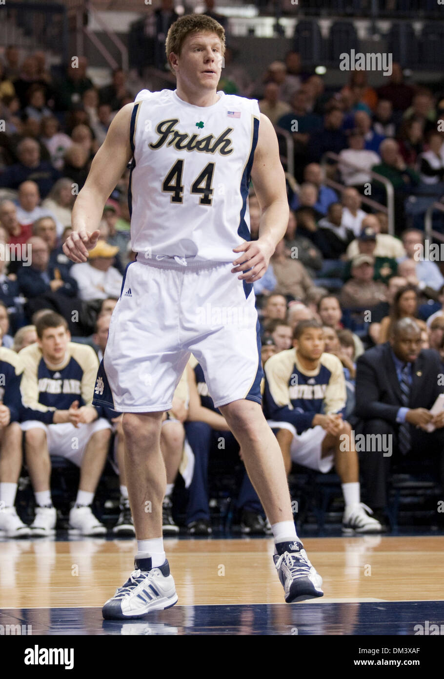 Notre Dame Forward Luke Harangody (44) in second half game action ...