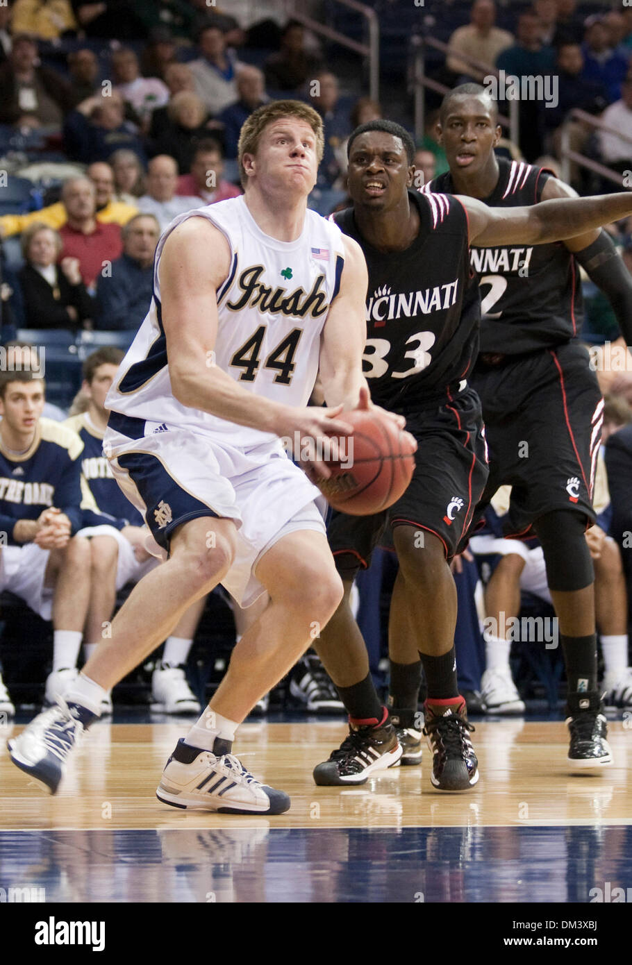 Notre Dame Forward Luke Harangody (44) in second half game action ...