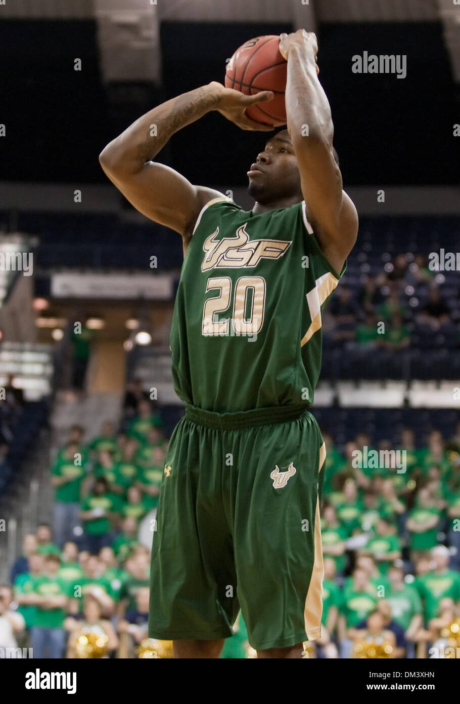 South Florida Guard Dominique Jones (20) shoots jumper in game action ...