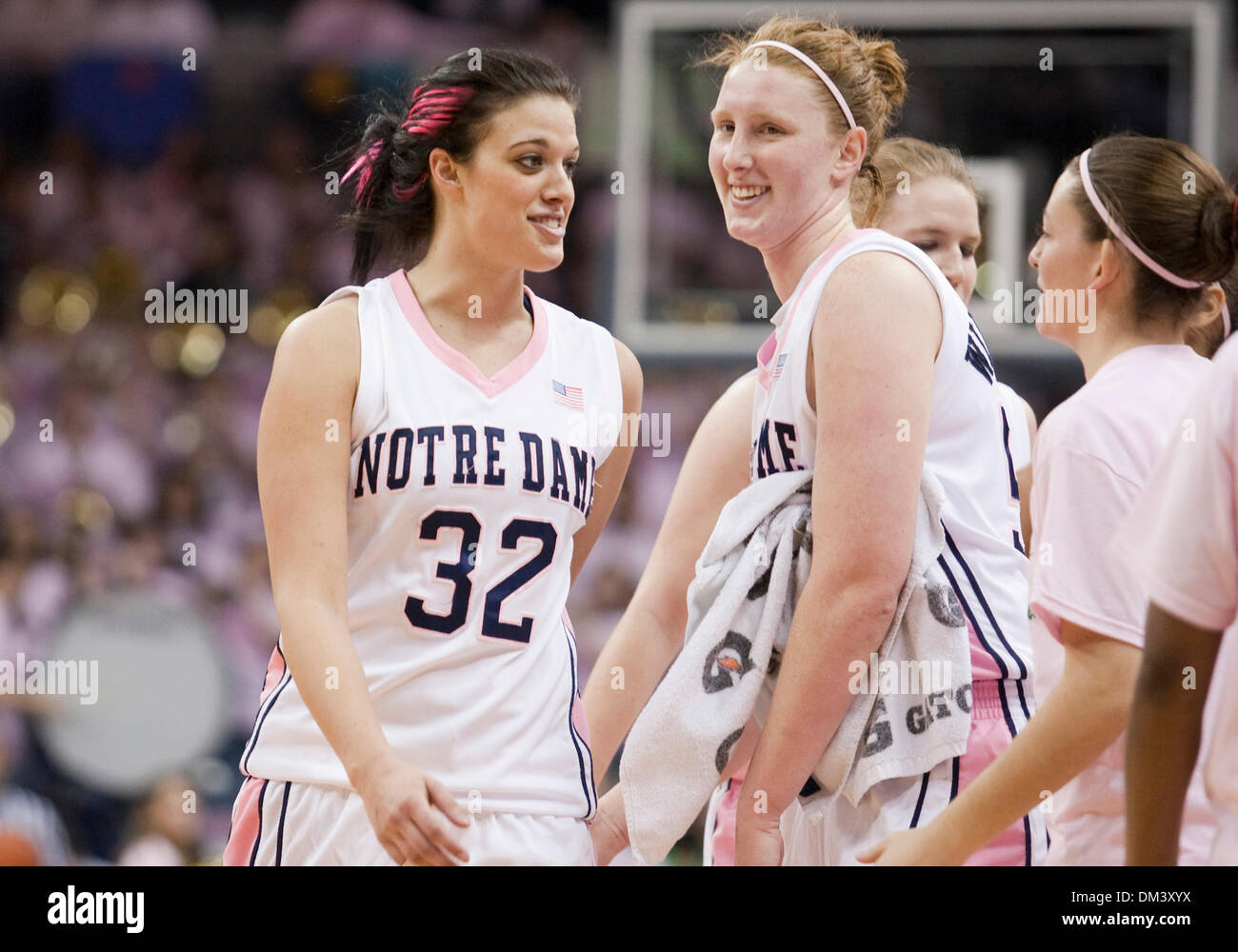 Notre Dame Forward Becca Bruszewski (32) and Center Erica Williamson ...