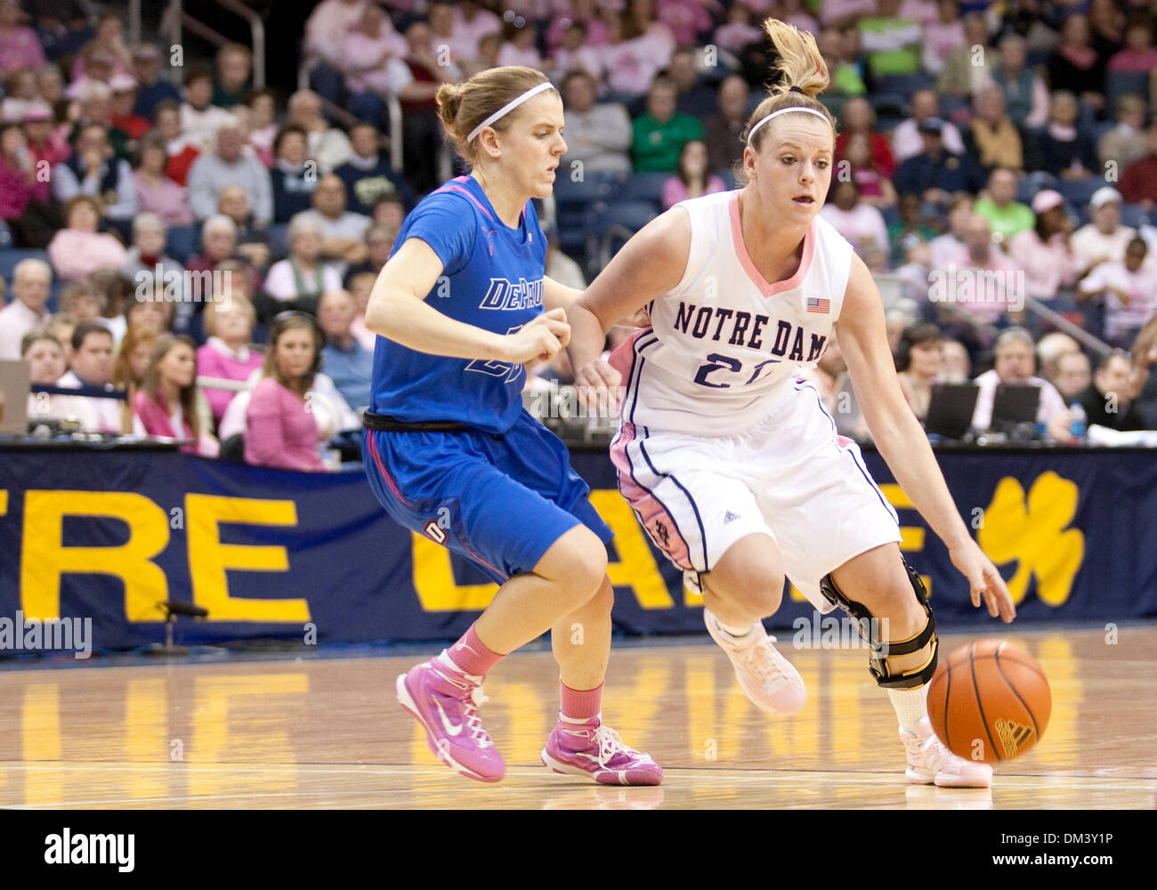 DePaul Guard Sam Quigley (22) and Notre Dame Guard Brittany Mallory (22 ...