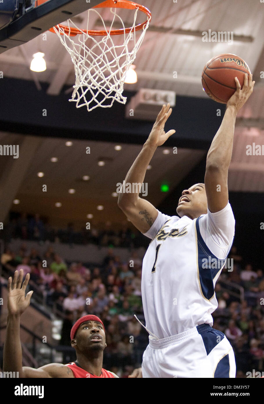 Notre Dame Forward Tyrone Nash (1) in game action between the Notre ...