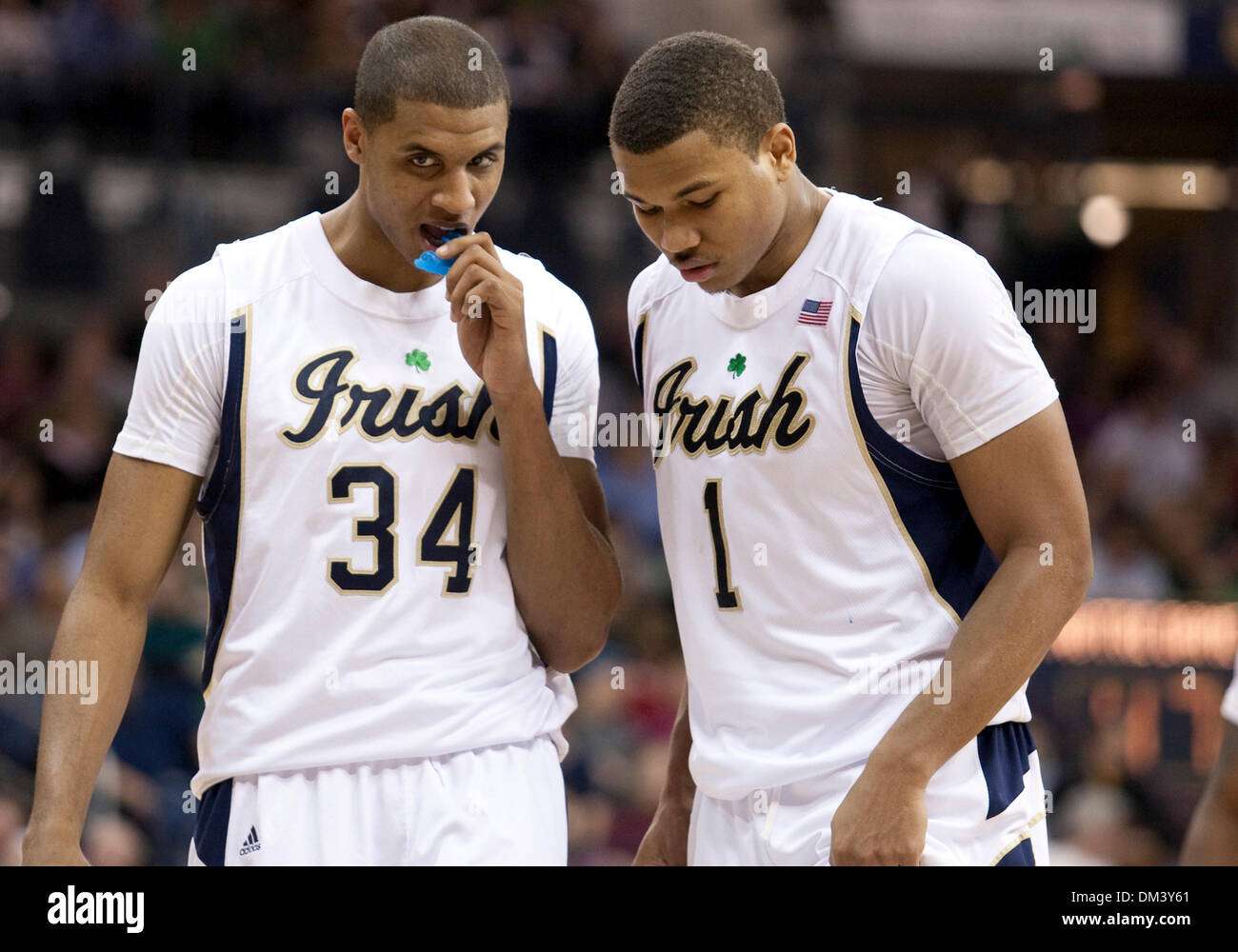 Notre Dame Forwards Carleton Scott (34) and Tyrone Nash (1) in game ...