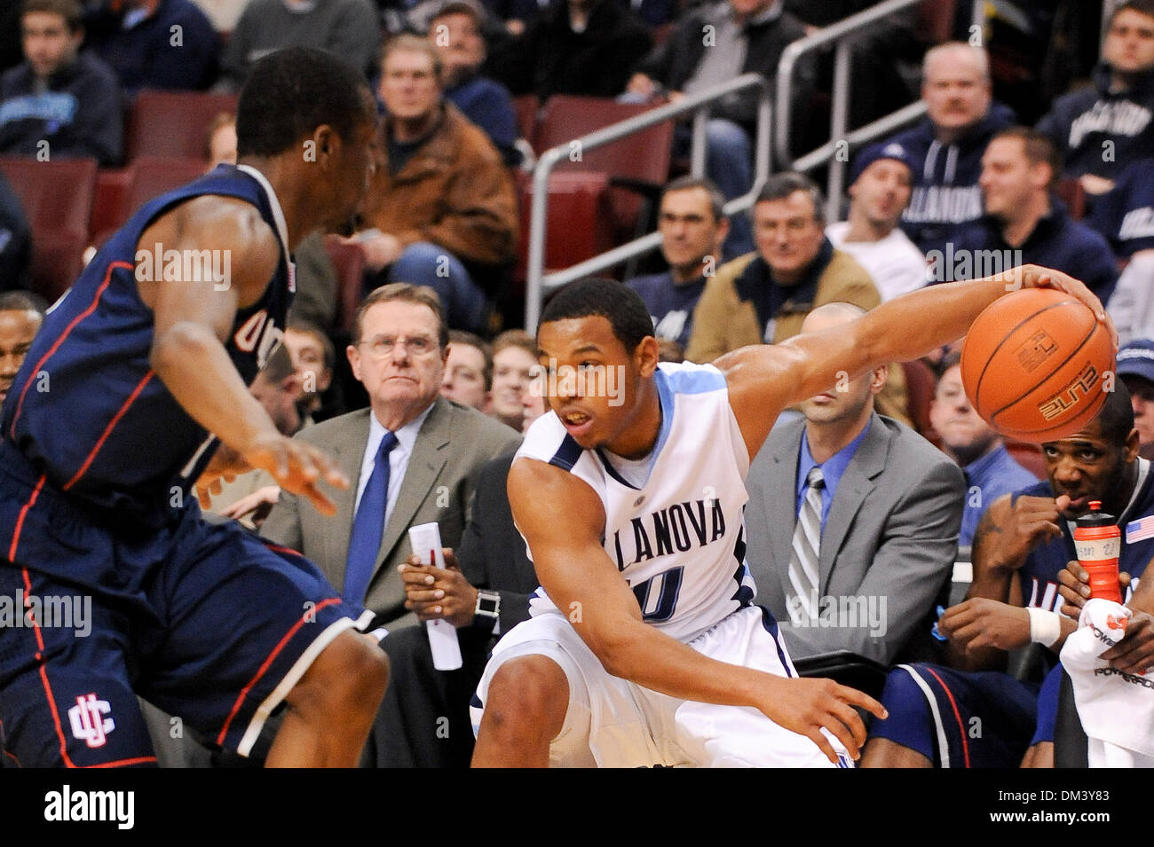 Villanova guard Corey Fisher #10 with the ball. Villanova was upset by ...