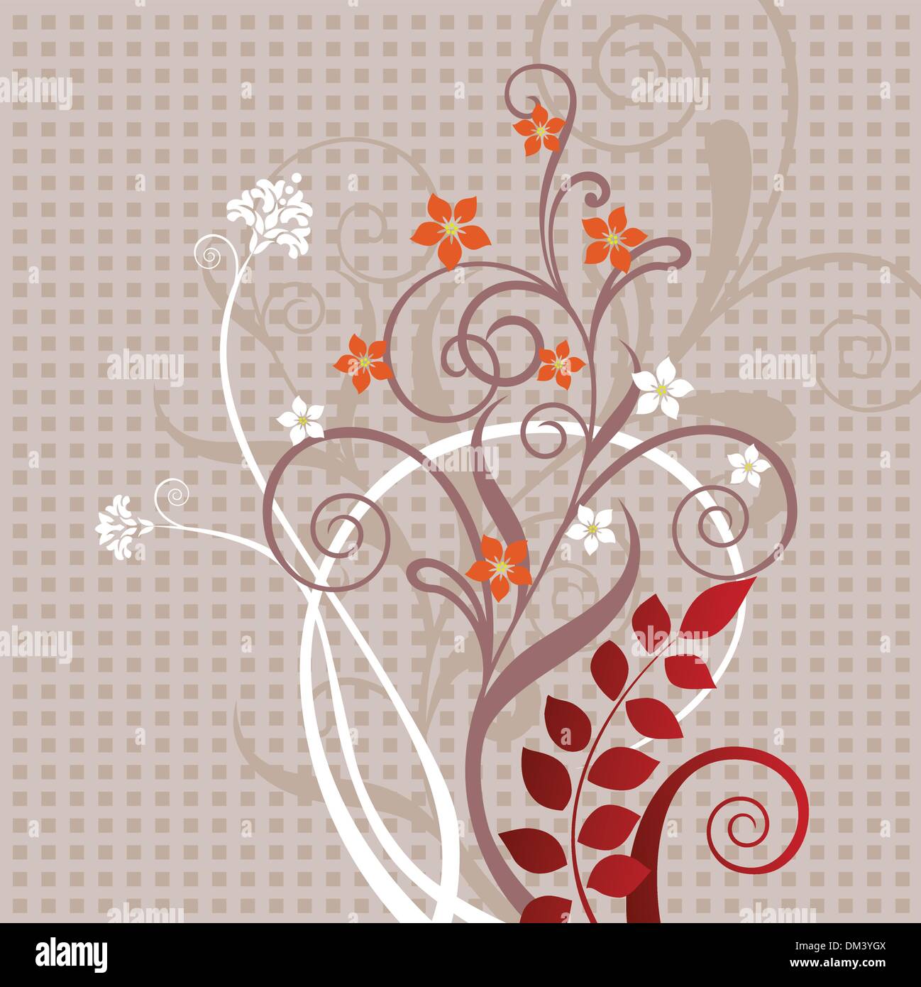Decorative floral greeting card Stock Vector Image & Art - Alamy