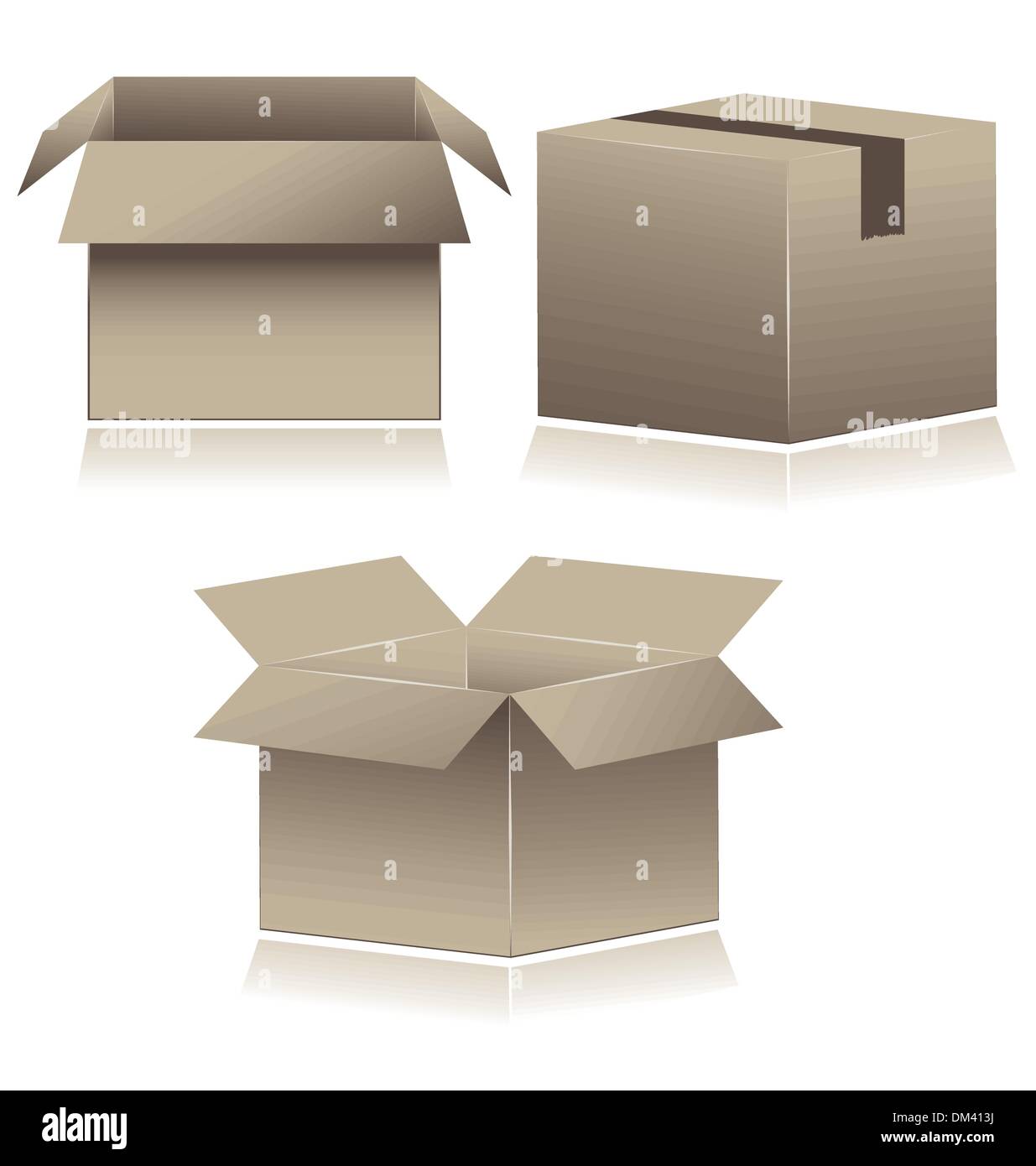 Brown Cardboard Shipping Boxes. vector illustration Stock Vector Image ...