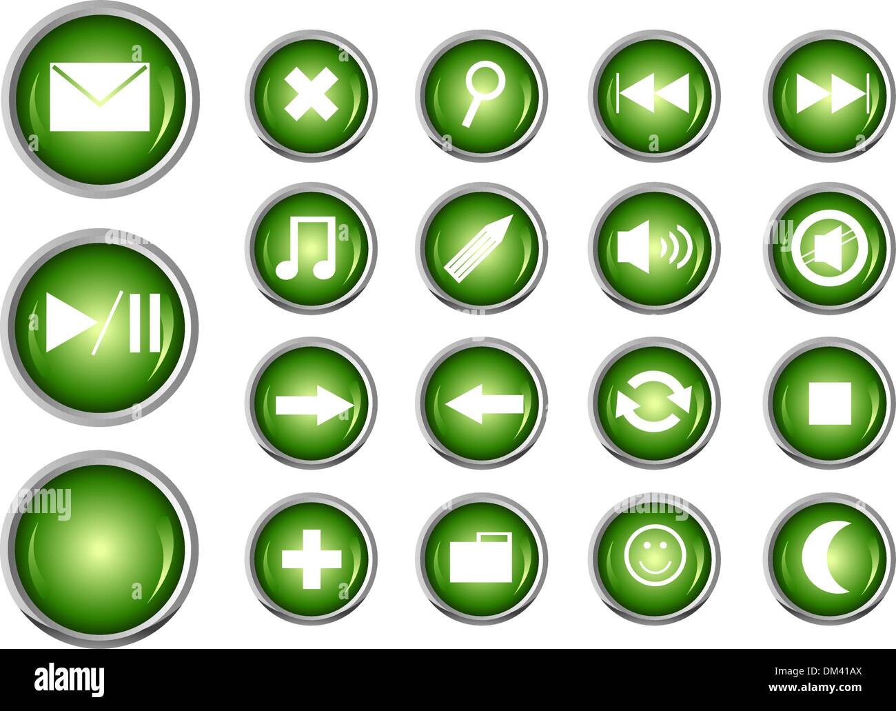 Glossy Button Set for Web Applications - Vector Stock Vector Image ...