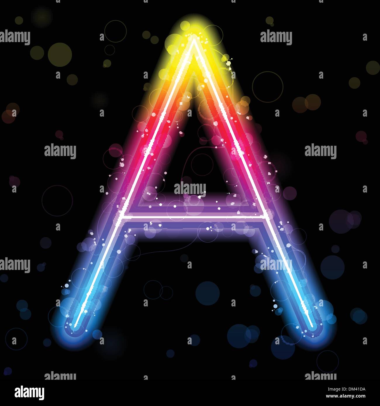 Neon rainbow color glow alphabet hi-res stock photography and images ...