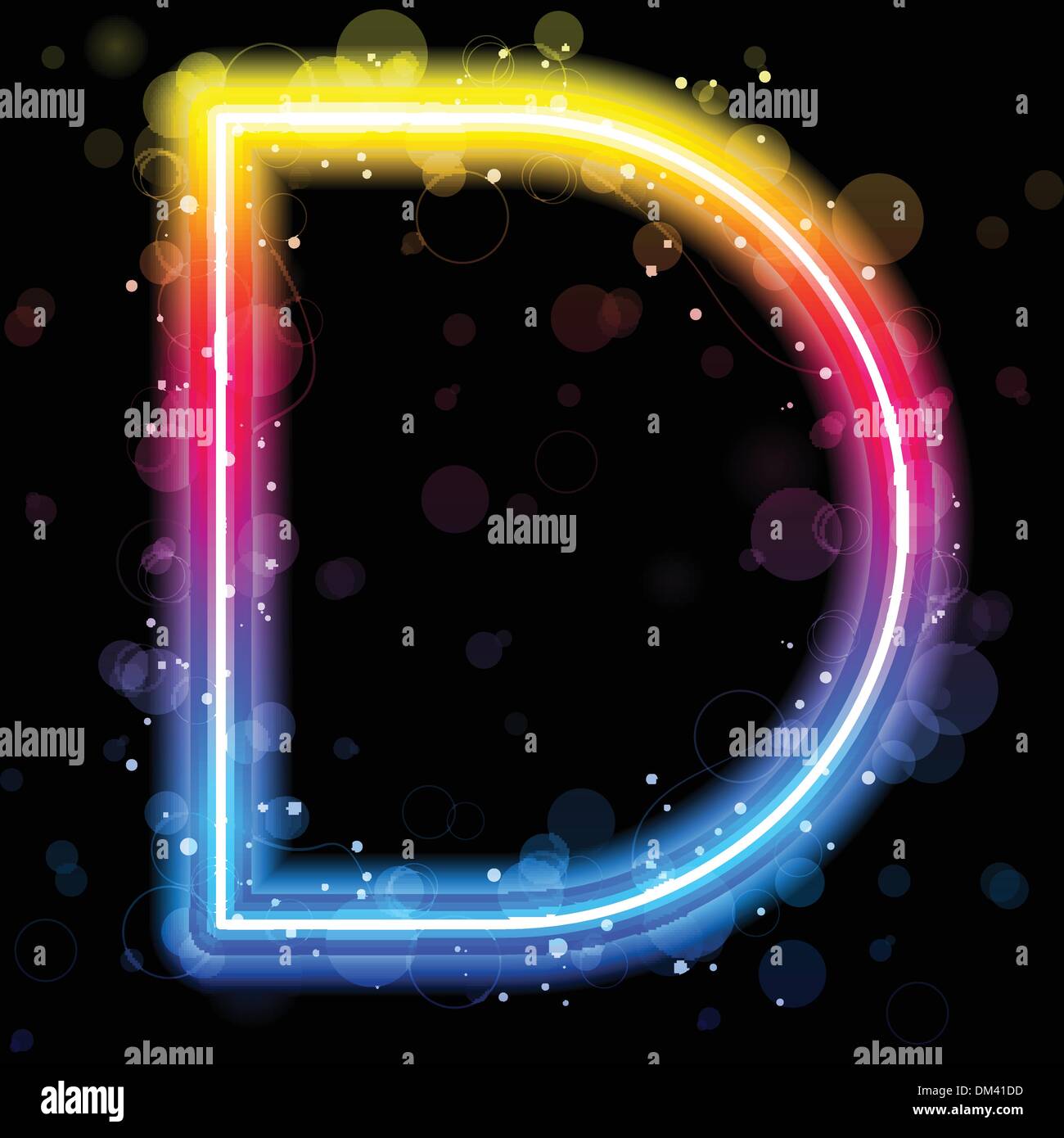 Neon rainbow color glow alphabet hi-res stock photography and images ...