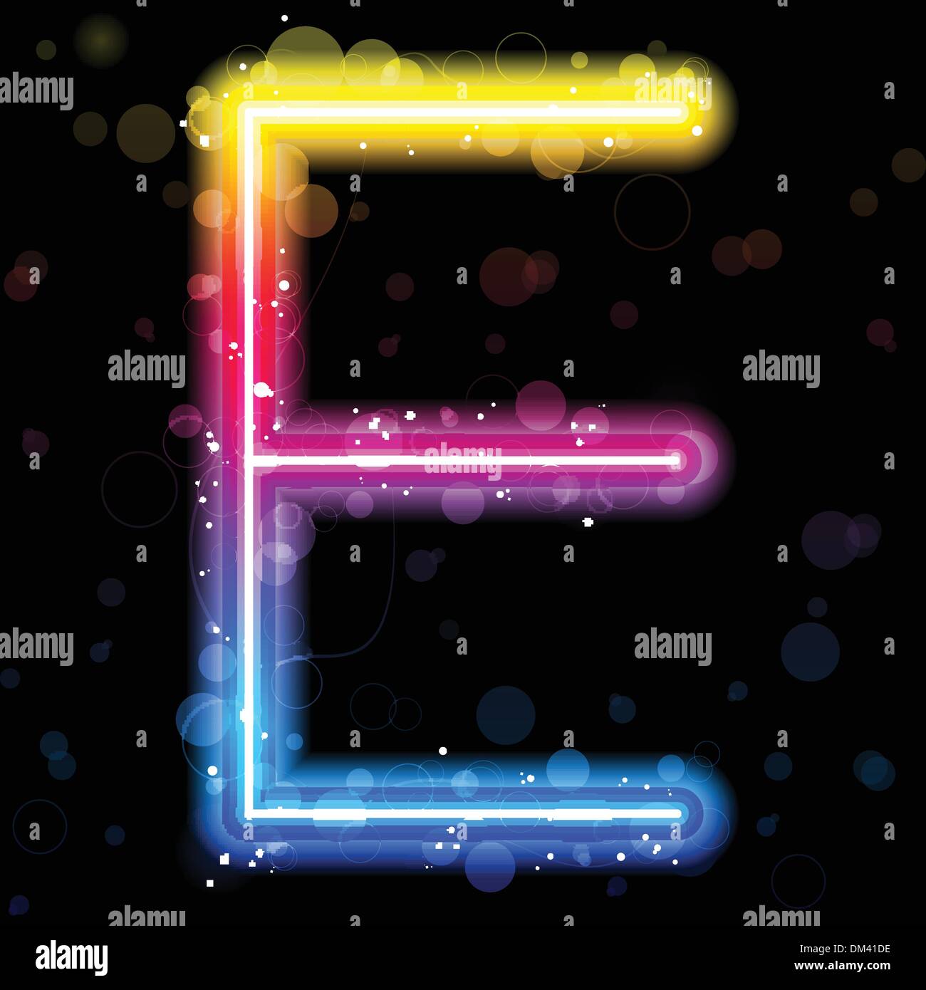 Neon rainbow color glow alphabet hi-res stock photography and images ...