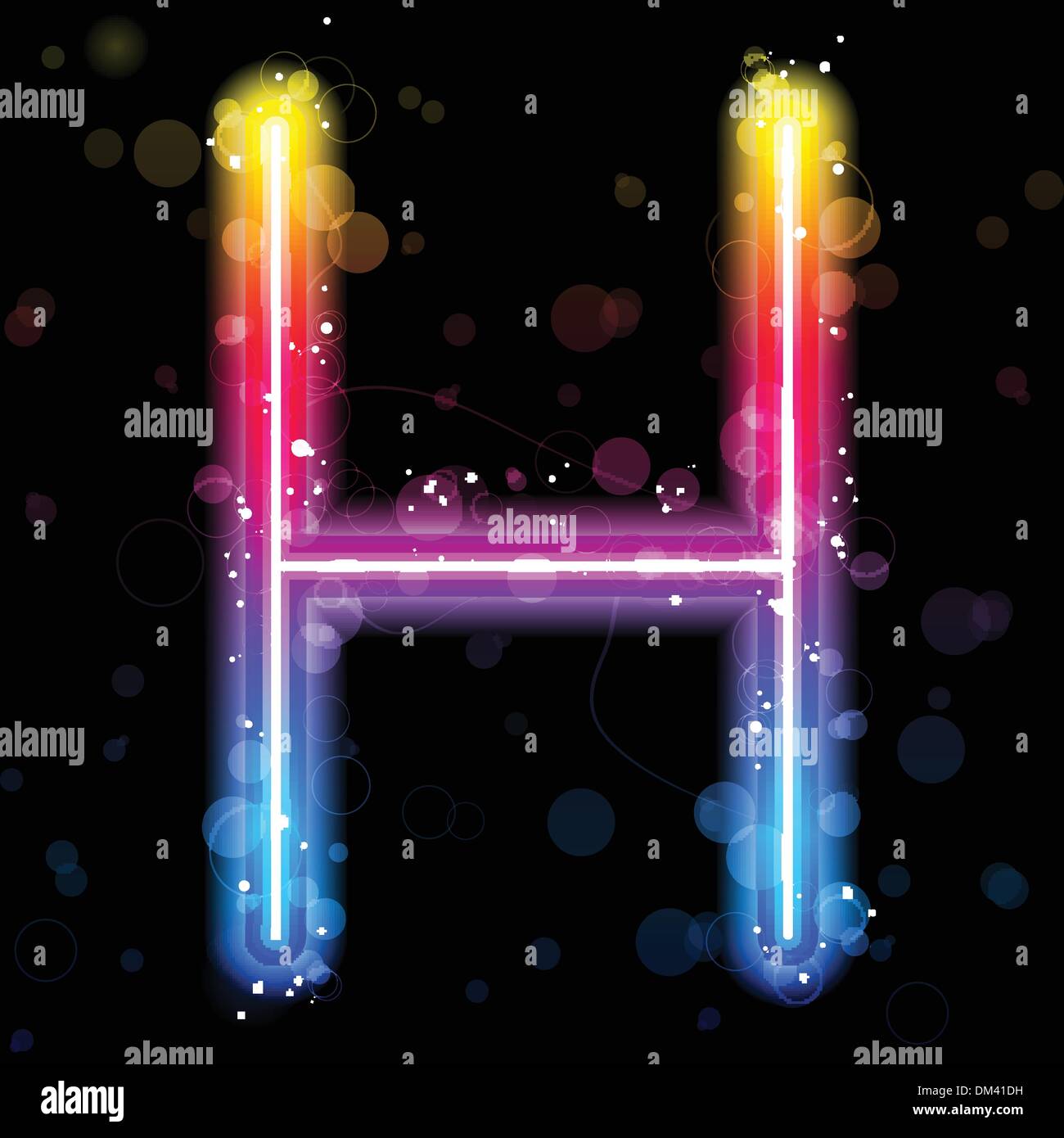 Neon rainbow color glow alphabet hi-res stock photography and images ...