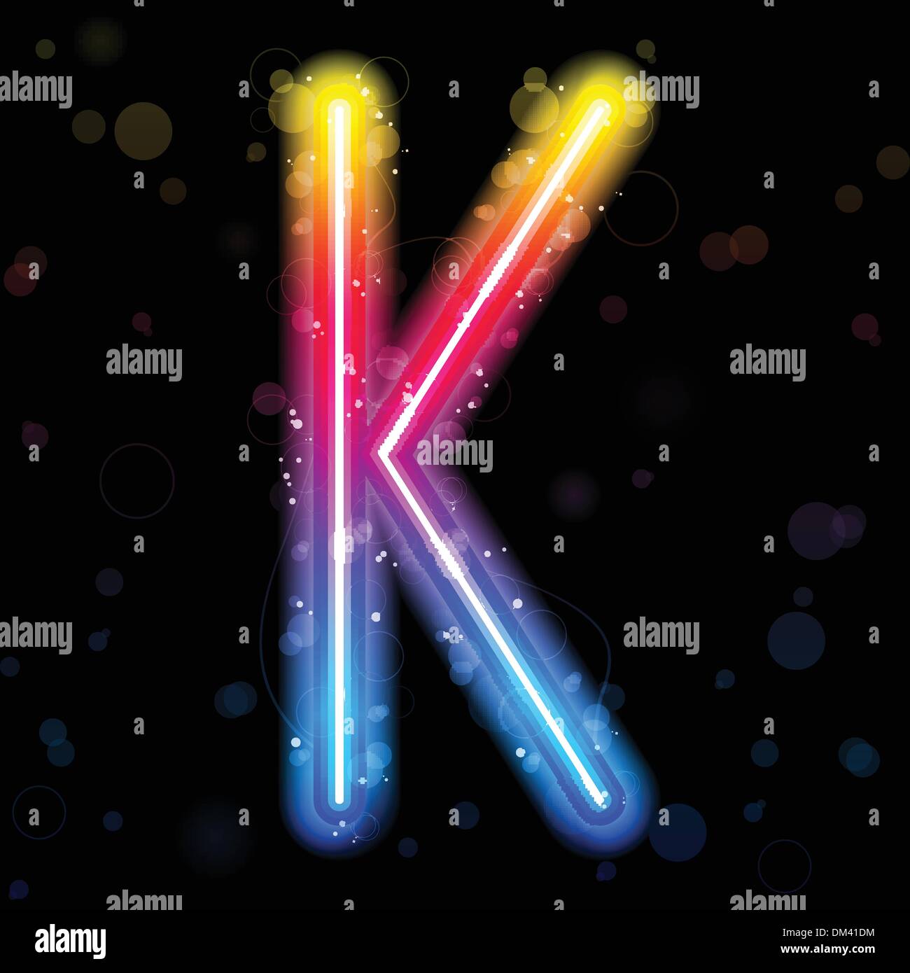 Neon rainbow color glow alphabet hi-res stock photography and images ...