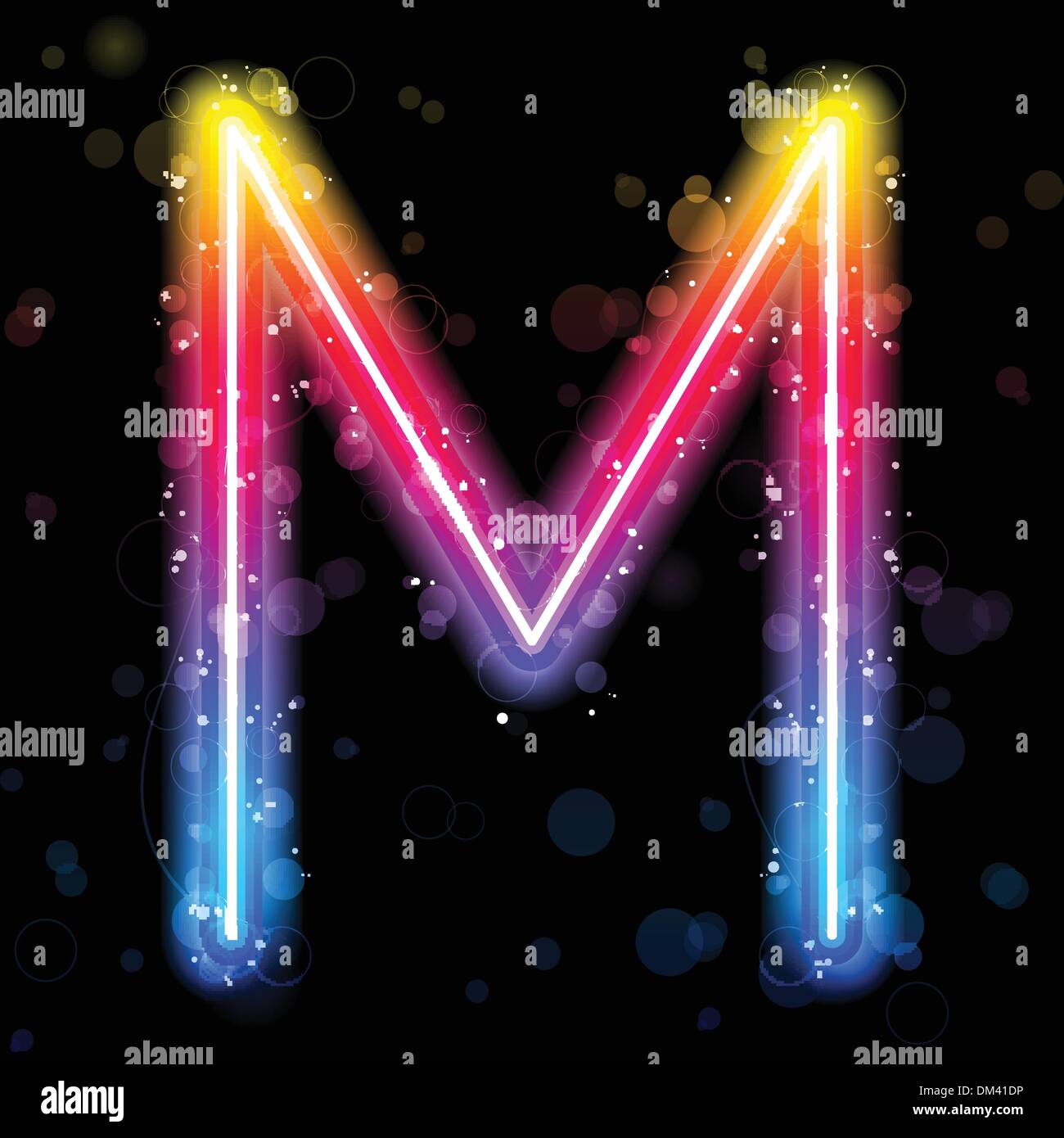 Neon rainbow color glow alphabet hi-res stock photography and images ...