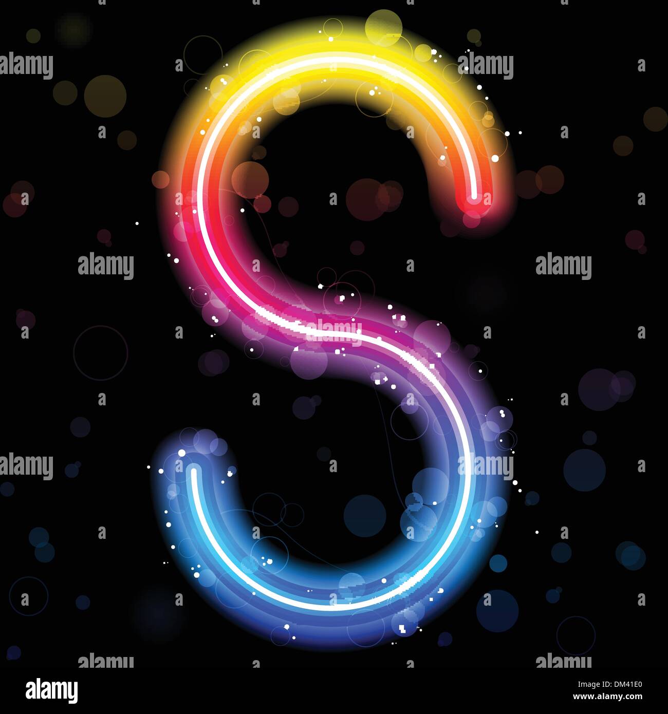 Neon rainbow color glow alphabet hi-res stock photography and images ...