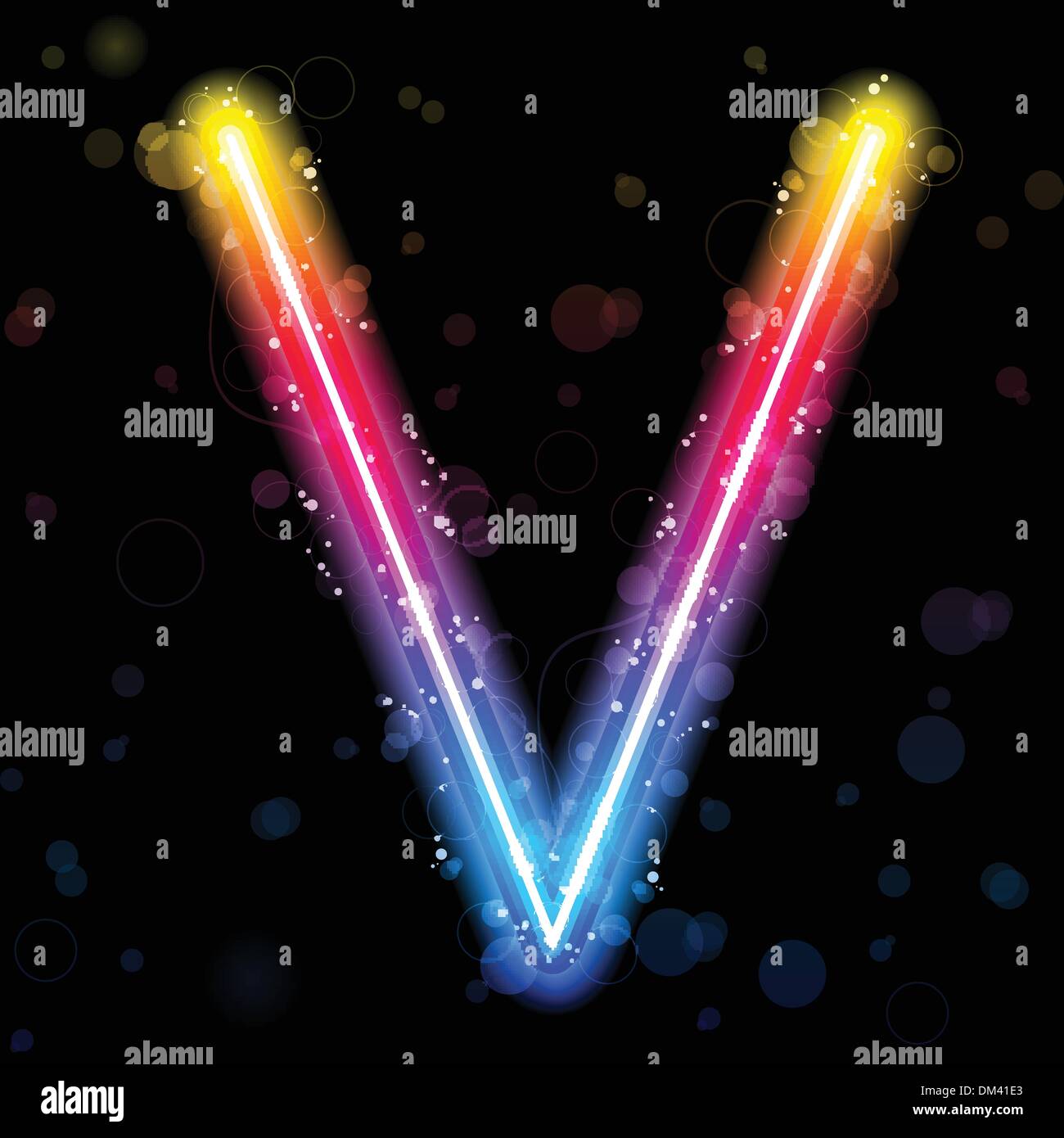 Neon rainbow color glow alphabet hi-res stock photography and images ...