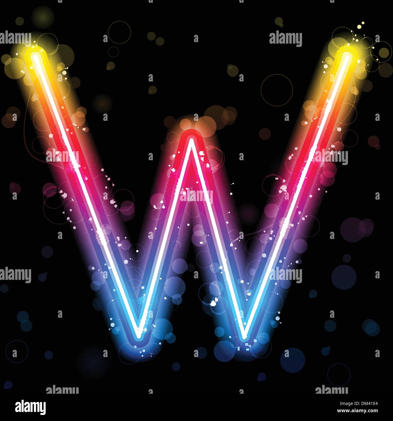 Neon rainbow color glow alphabet hi-res stock photography and images ...