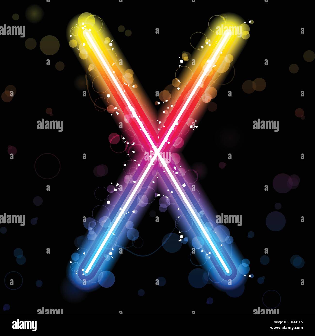 Neon rainbow color glow alphabet hi-res stock photography and images ...