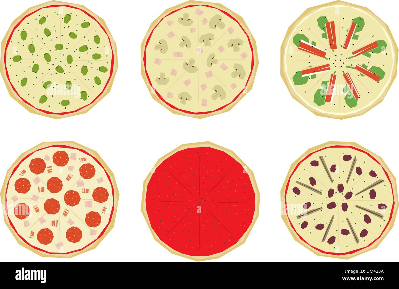 Pizza mushrooms ham cheese Stock Vector Images - Alamy