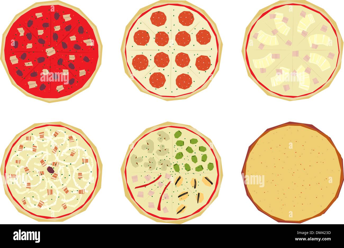 Pizza with toppings 4 Stock Vector Image & Art - Alamy