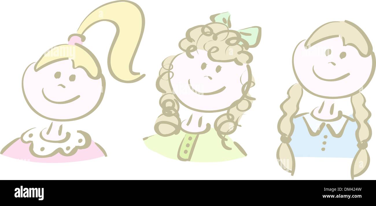 Three friendly girls in pastel colors Stock Vector Image & Art - Alamy