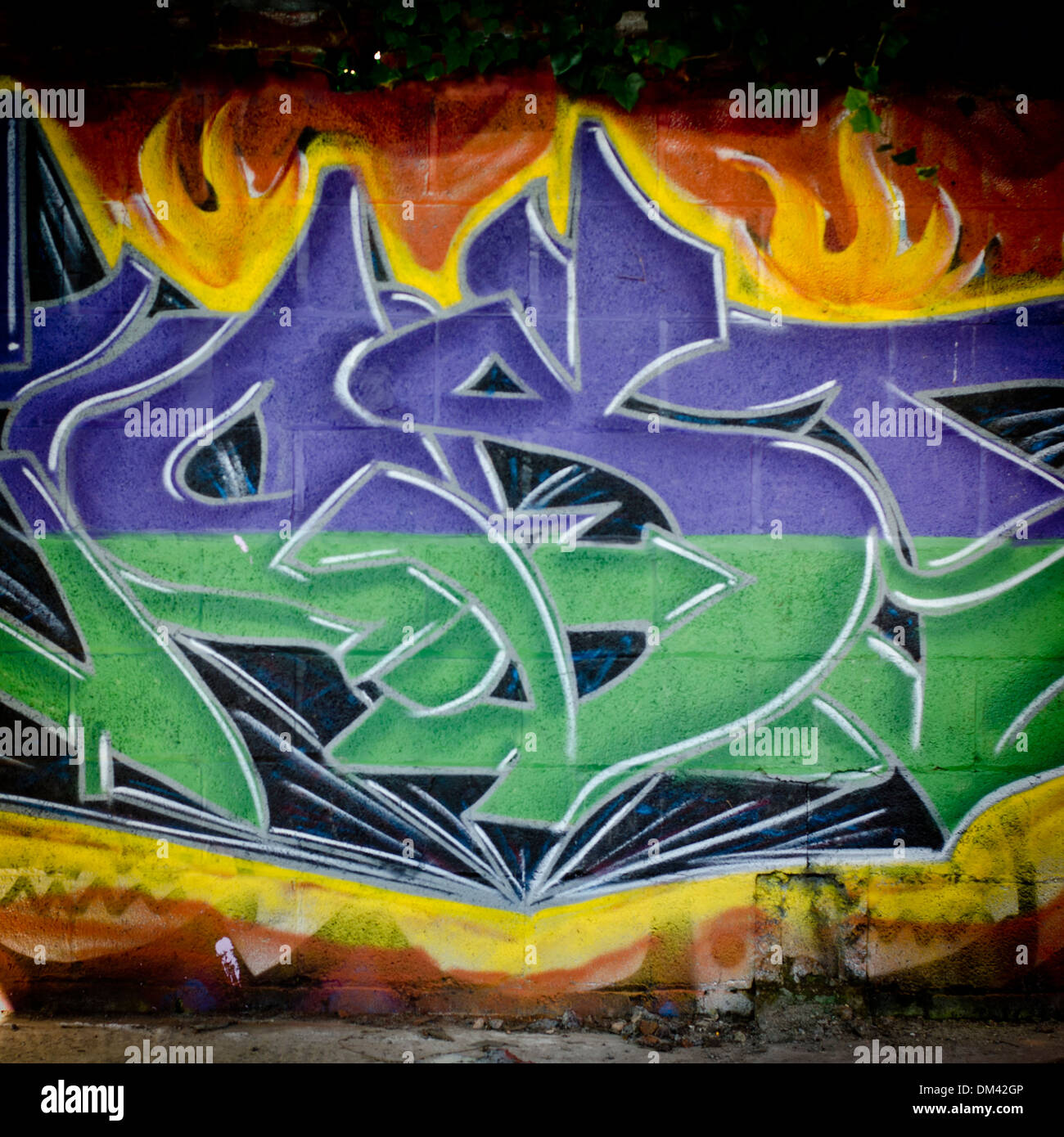 graffiti with flames Stock Photo - Alamy