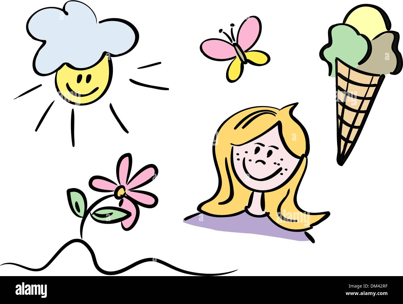 Sun set in flower Stock Vector Images - Alamy