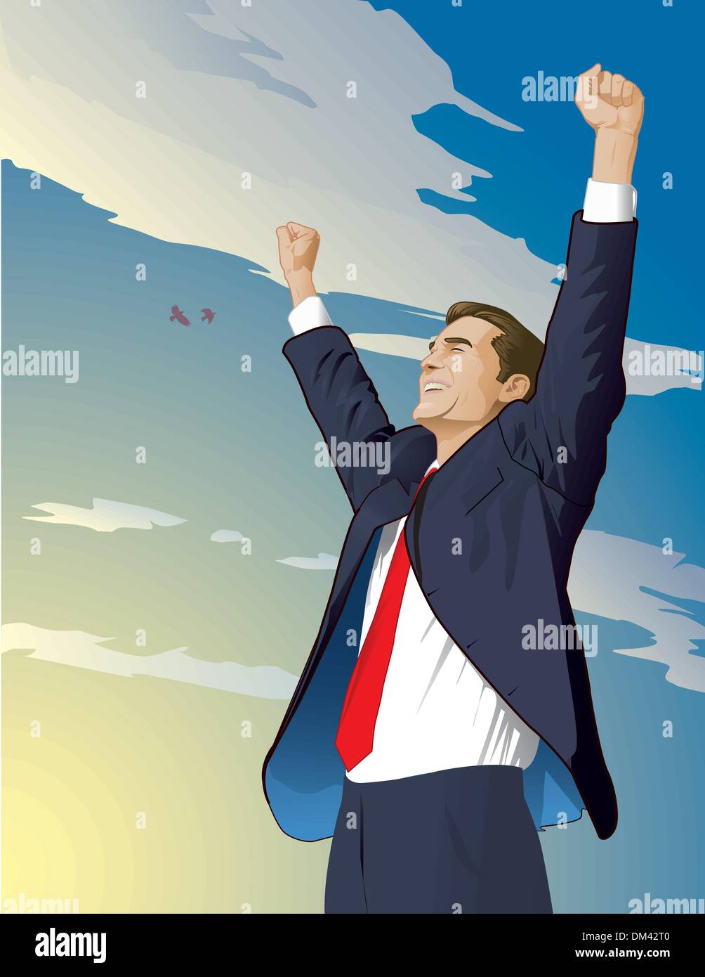Business Man Wins Stock Vector Image & Art - Alamy