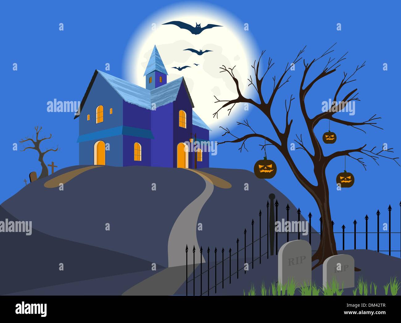 Halloween pumpkin and house. Vector. EPS8 Stock Vector Image & Art - Alamy
