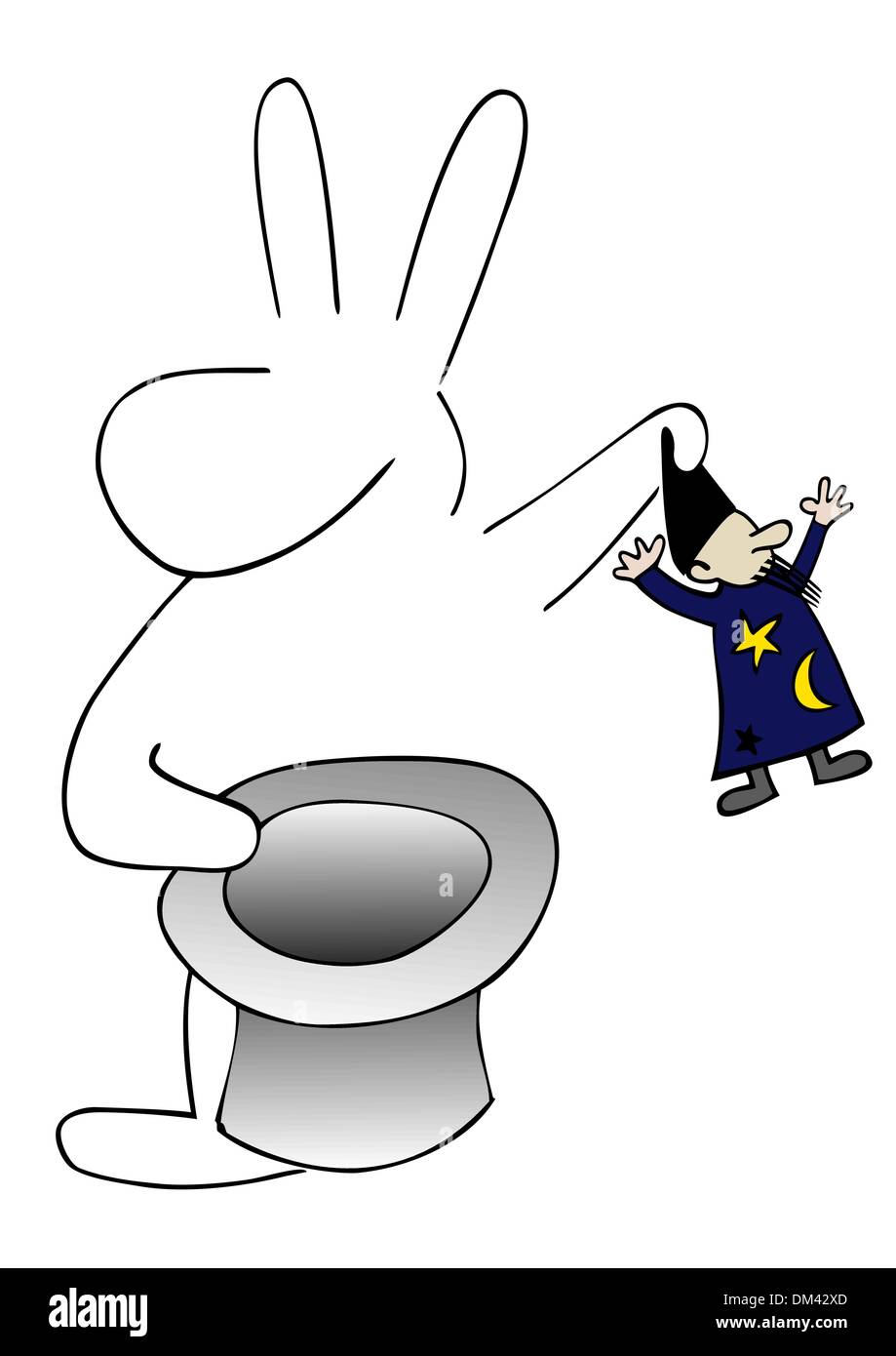 Illusionist with rabbit Stock Vector Images - Alamy