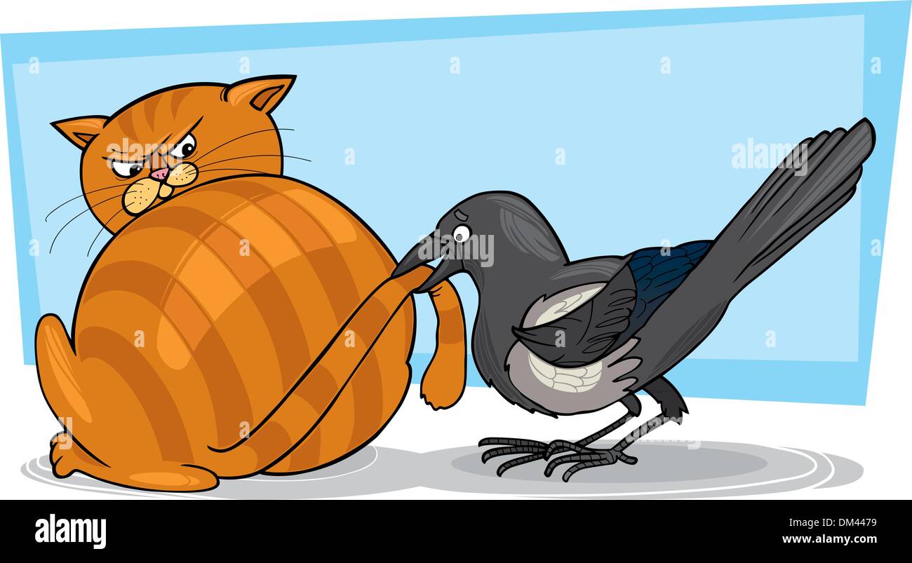 cat and magpie Stock Vector Image & Art - Alamy