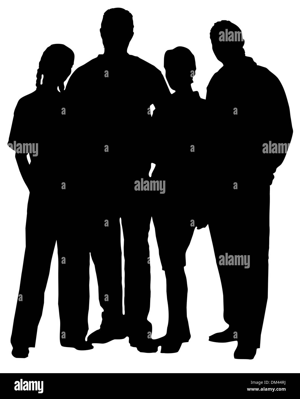 Silhouettes of group of people. ( clipping path Stock Photo - Alamy