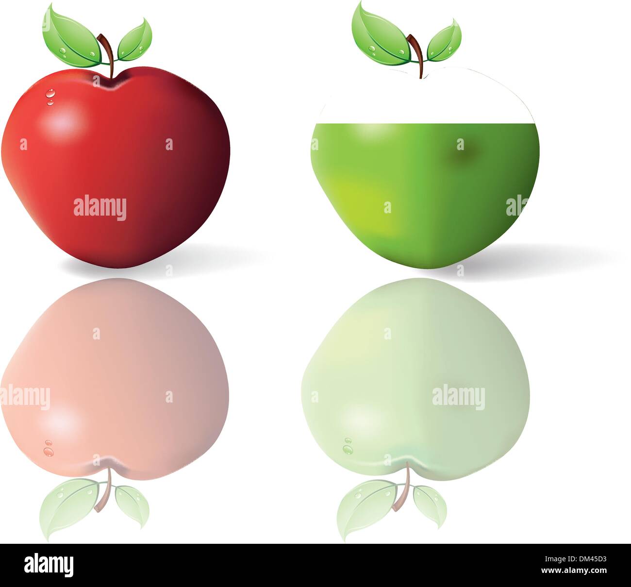 Apple with leaves on it Stock Vector Images - Alamy
