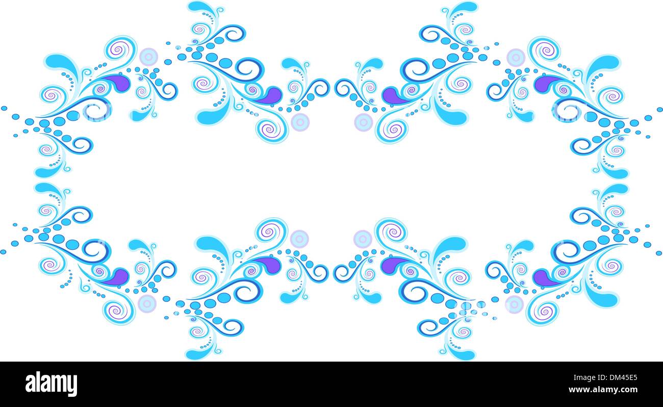 Floral and spiral elements border frame. Vector Stock Vector Image ...