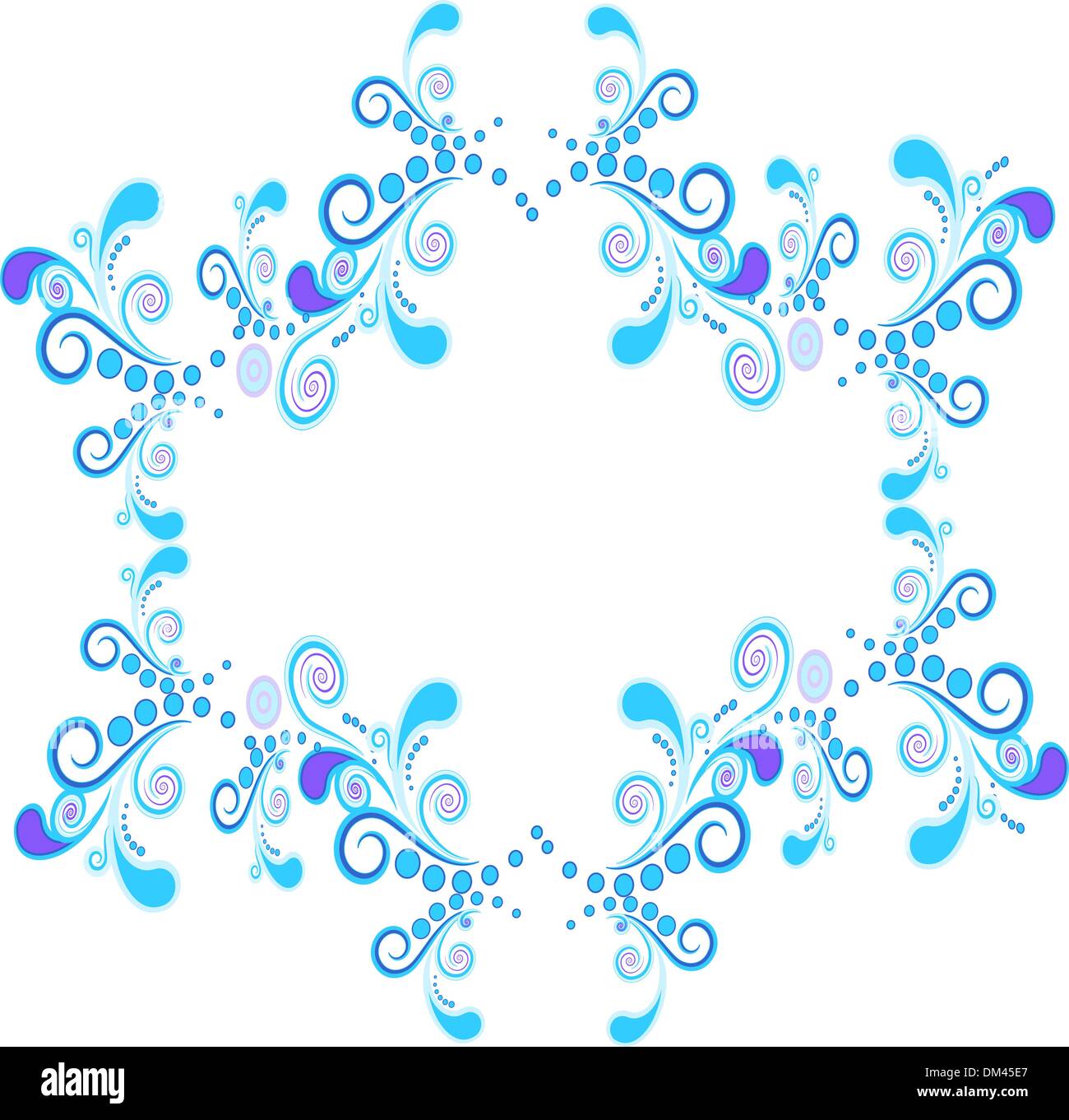 Floral and spiral elements border frame. Vector Stock Vector Image ...