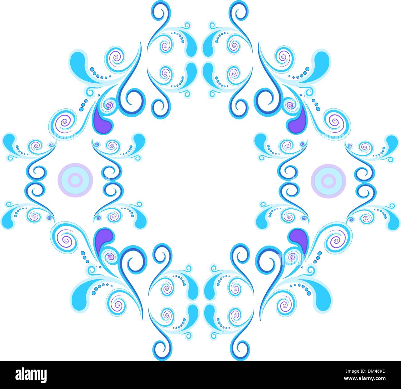 Floral and spiral elements border frame. Vector Stock Vector Image ...