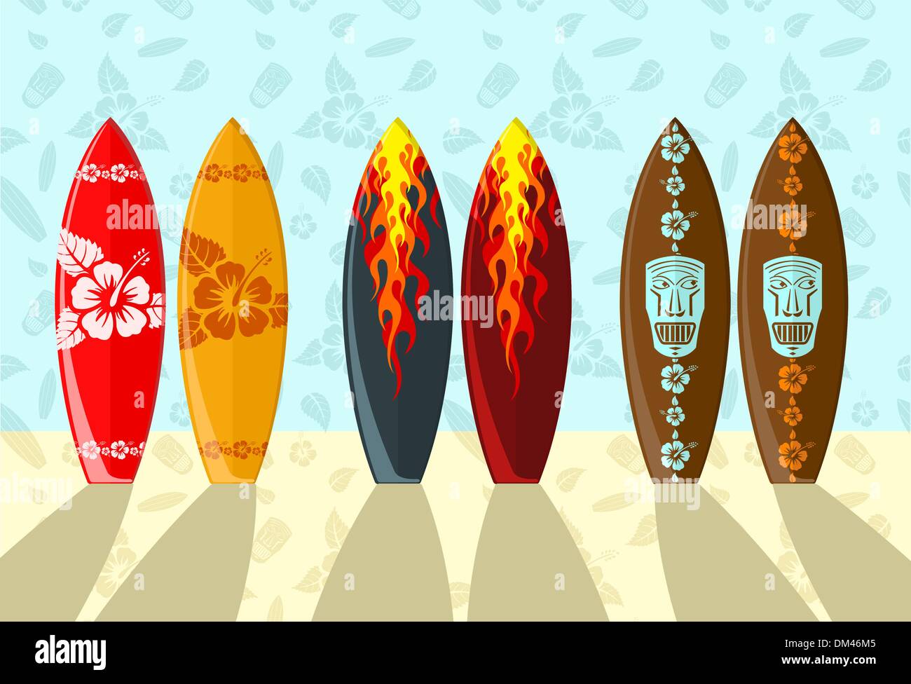 Surf board illustration Stock Vector Images - Alamy