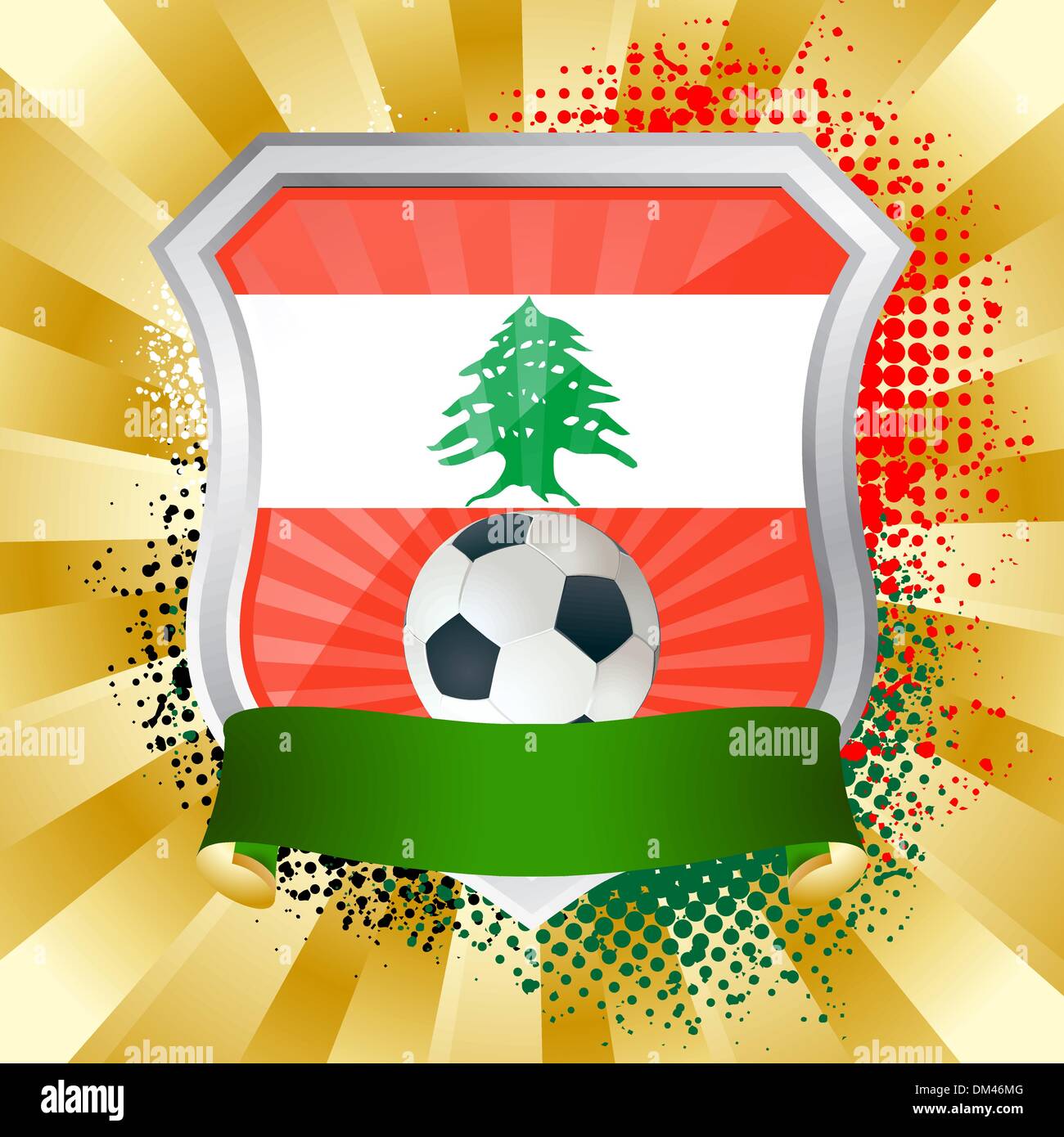 Shield with flag of Lebanon Stock Vector Image & Art - Alamy