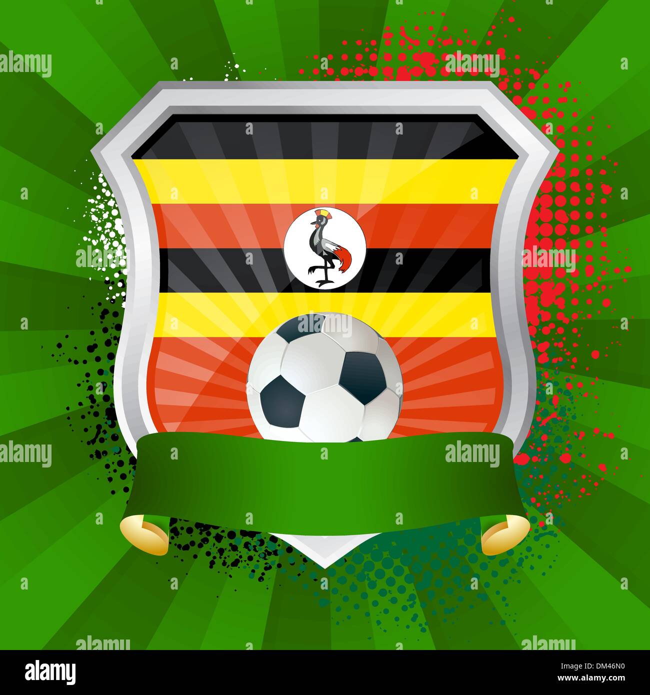 Shield with flag of Uganda Stock Vector Image & Art - Alamy