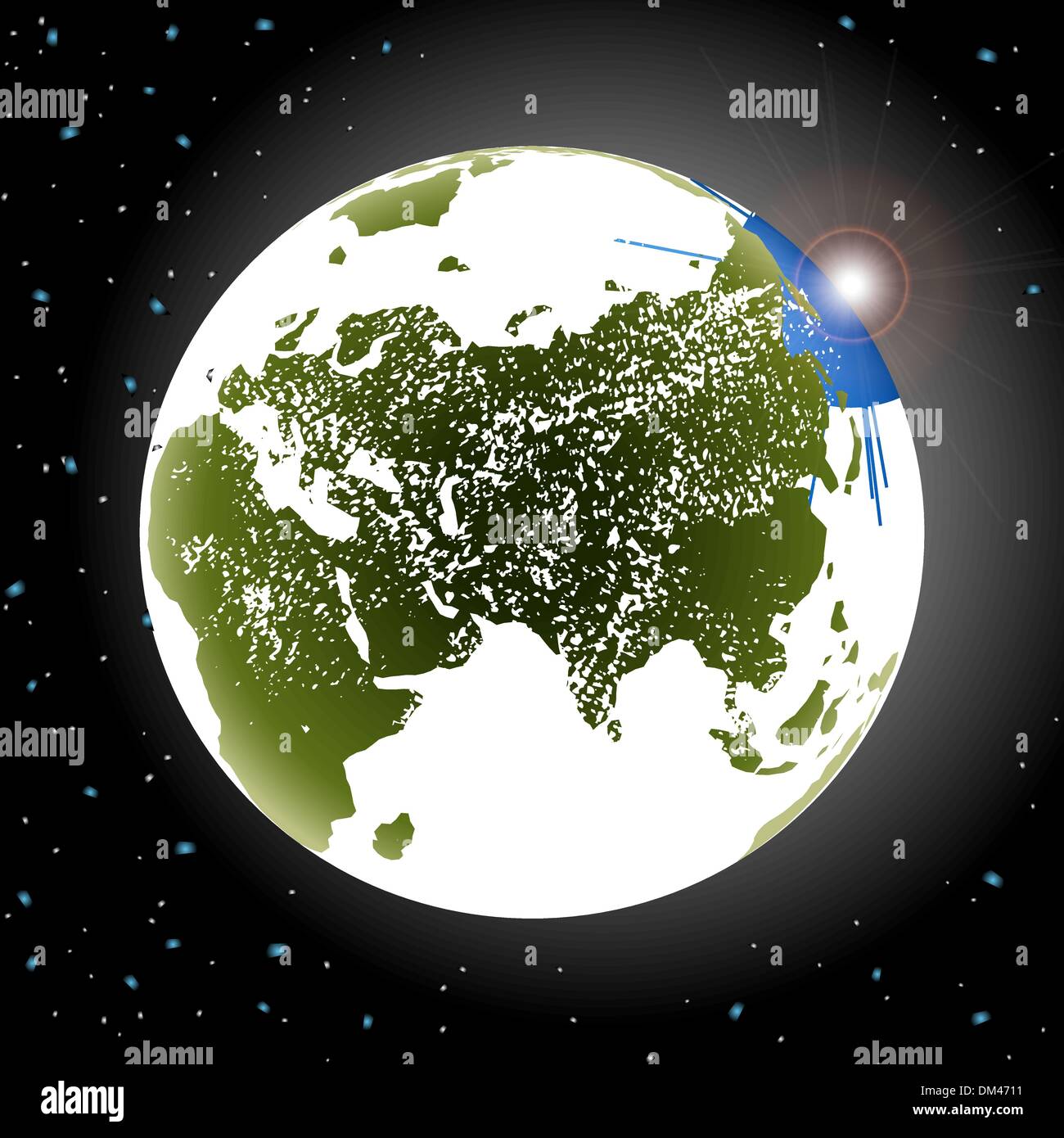 World planet earth in sky Stock Vector Images - Alamy
