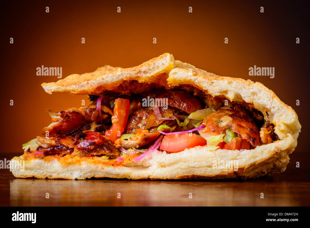 still life with traditional homemade turkish doner kebab Stock Photo ...
