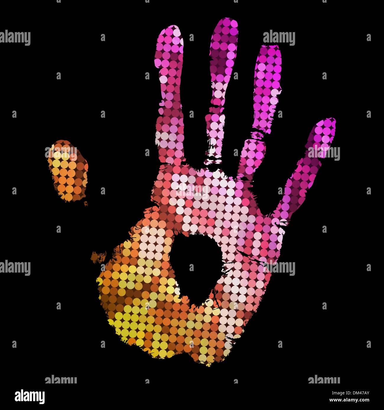 brightly coloured hand print Stock Vector Image & Art - Alamy