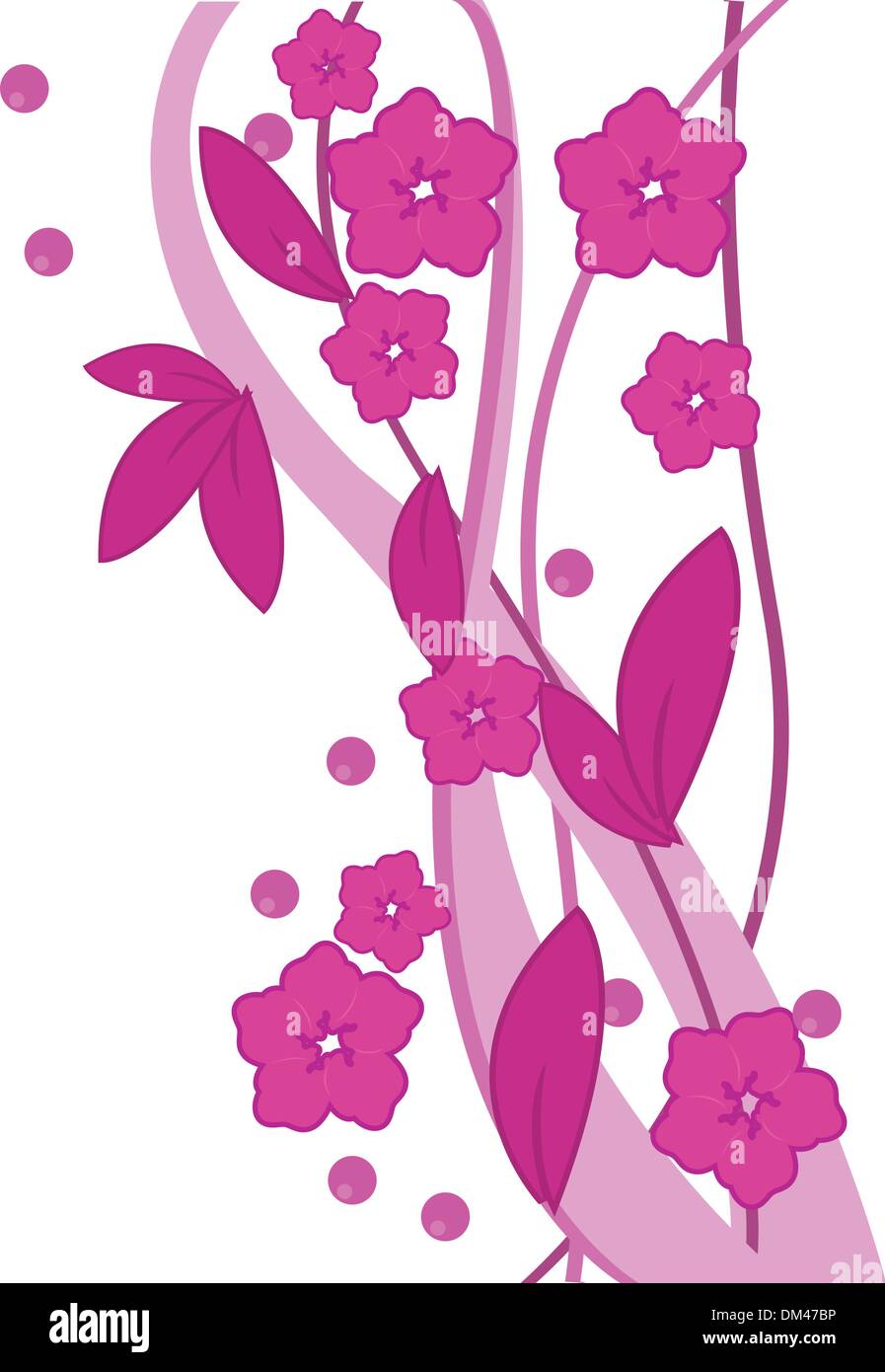 White tulips garden pink flowers Stock Vector Images - Alamy