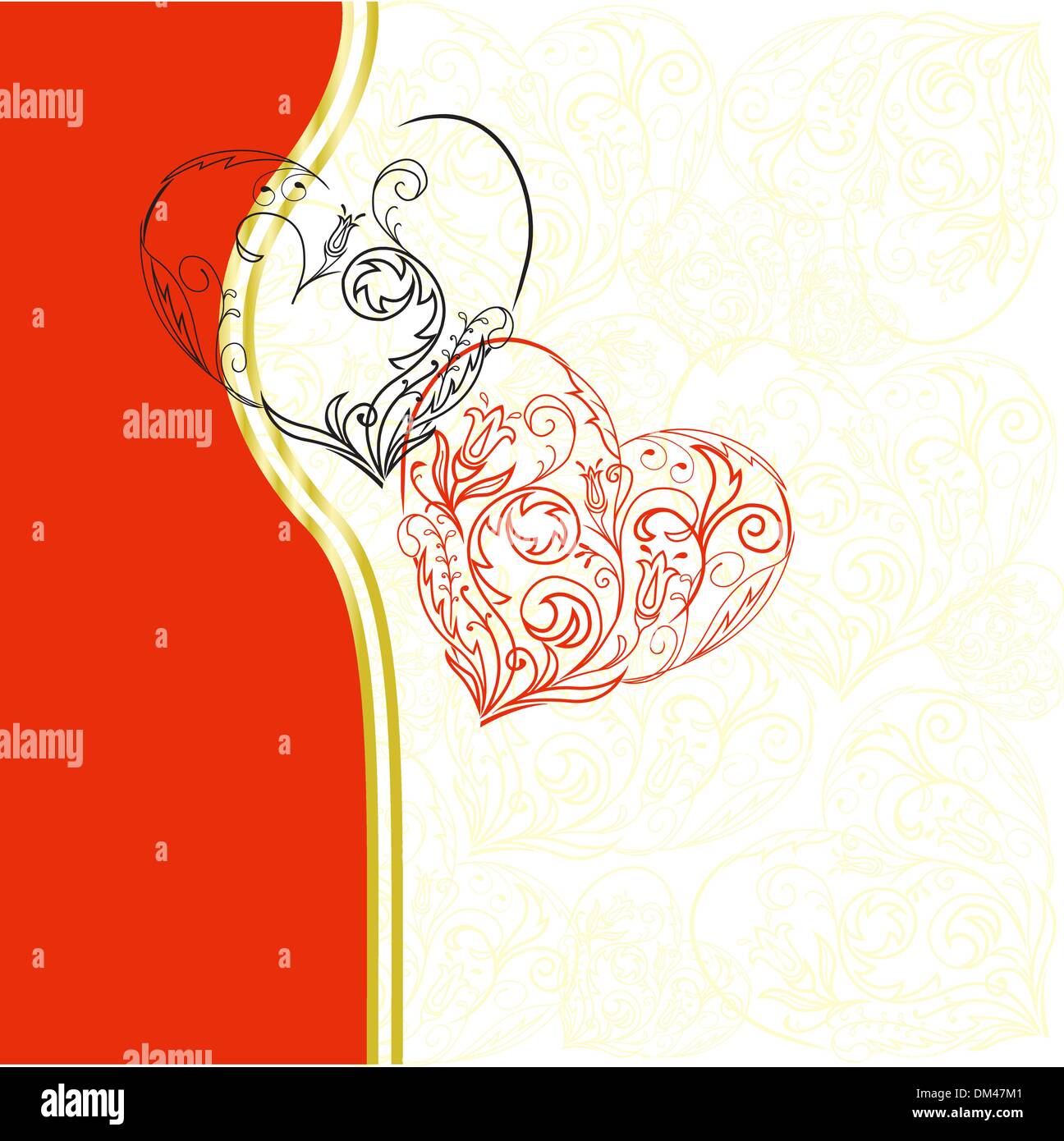 Two gold hearts on Stock Vector Images - Alamy