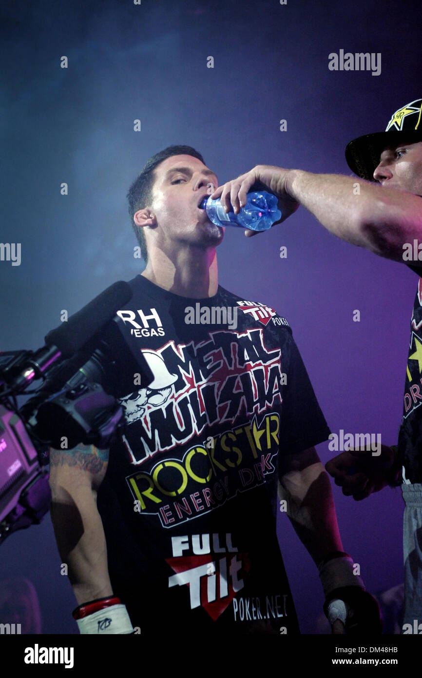 Erik Apple, Newport Beach, CA enters the cage before his bout against ...